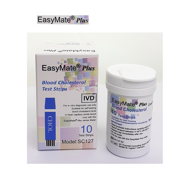 EasyMate Plus Blood Cholesterol Test Strips (Exp: 2024)